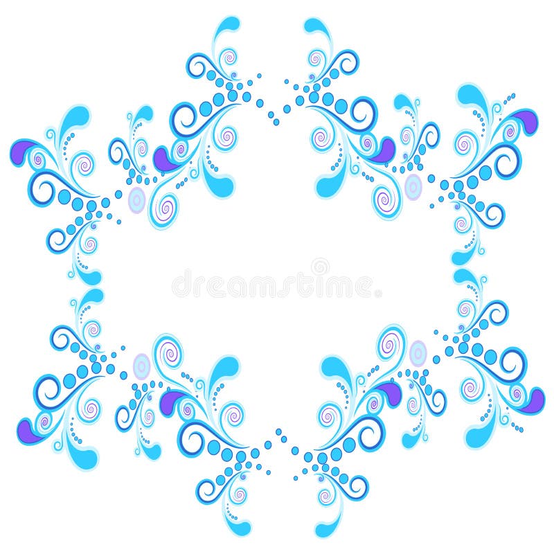 Floral And Spiral Elements Border Frame. Vector. - Free Photo from ...