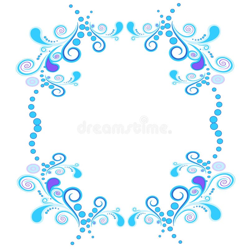 Floral And Spiral Elements Border Frame. Vector. - Free Photo from ...