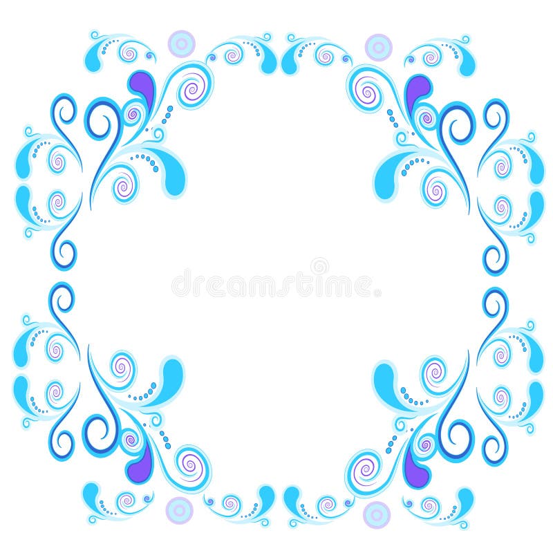Floral And Spiral Elements Border Frame. Vector. - Free Photo from ...