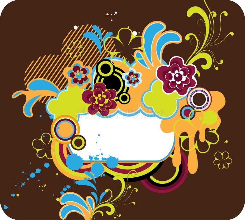 Floral splash collage. stock vector. Illustration of composition - 12020836