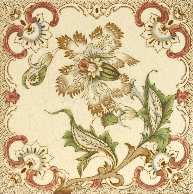 Floral spray tile stock image. Image of factory, clay - 4160235