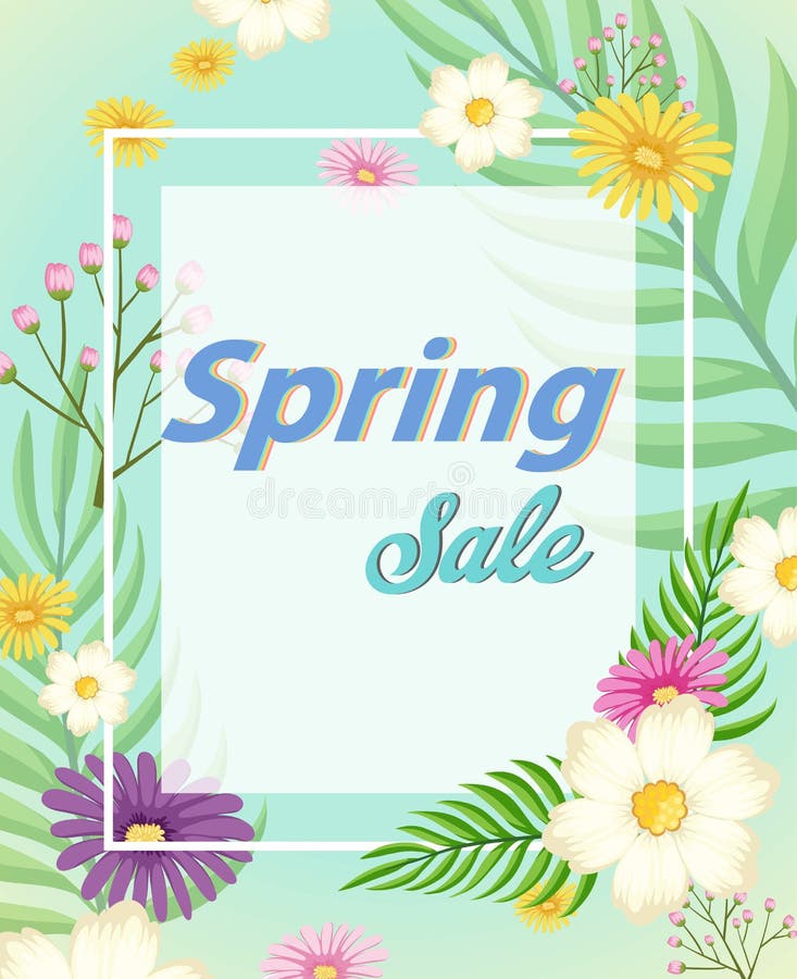 Floral Spring Banner Template Stock Vector - Illustration of graphic ...