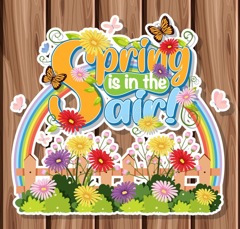 Floral Spring Calligraphic Text Stock Vector - Illustration of natural ...