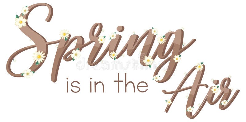 Floral Spring Calligraphic Text Stock Vector - Illustration of ...