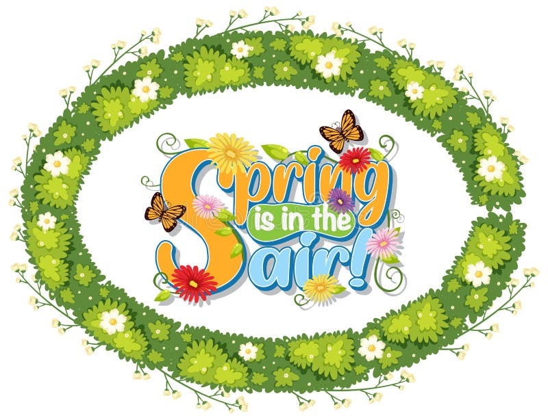 Floral Spring Calligraphic Text Stock Vector - Illustration of clipart ...