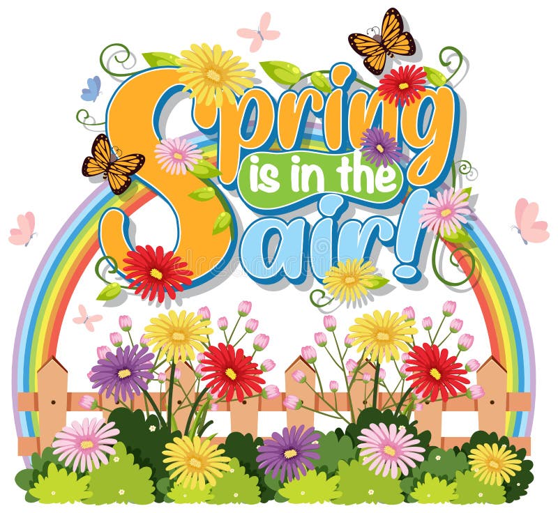 Floral Spring Calligraphic Text Stock Vector - Illustration of frame ...