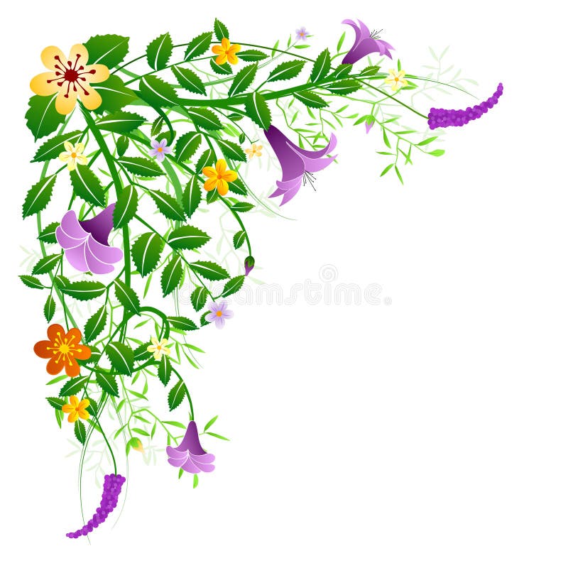 Spring Flower Corner Border