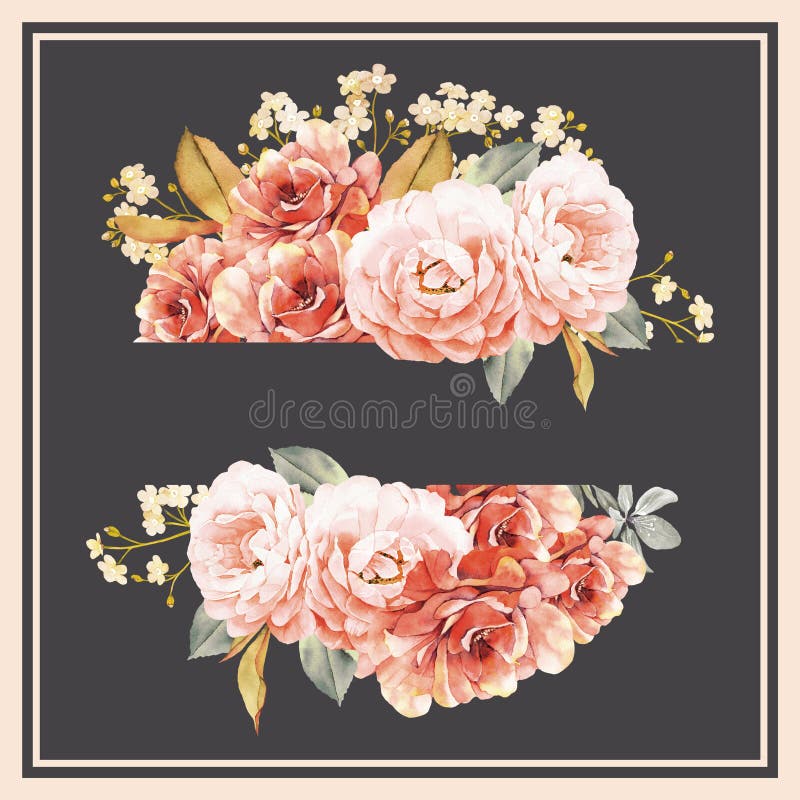 Floral Square Background Template with Roses Stock Illustration ...