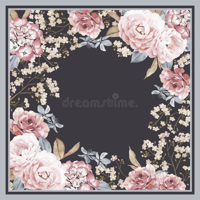 Floral square ornament stock vector. Illustration of lines - 26520996