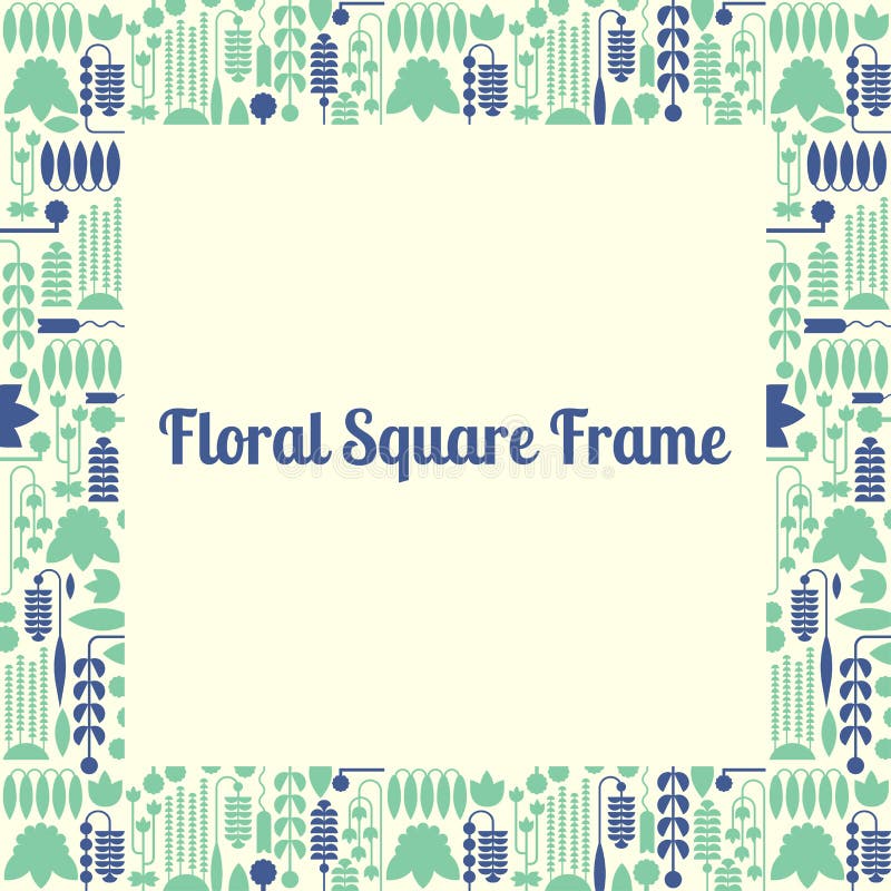 Floral square frame stock vector. Illustration of graphic - 48931065