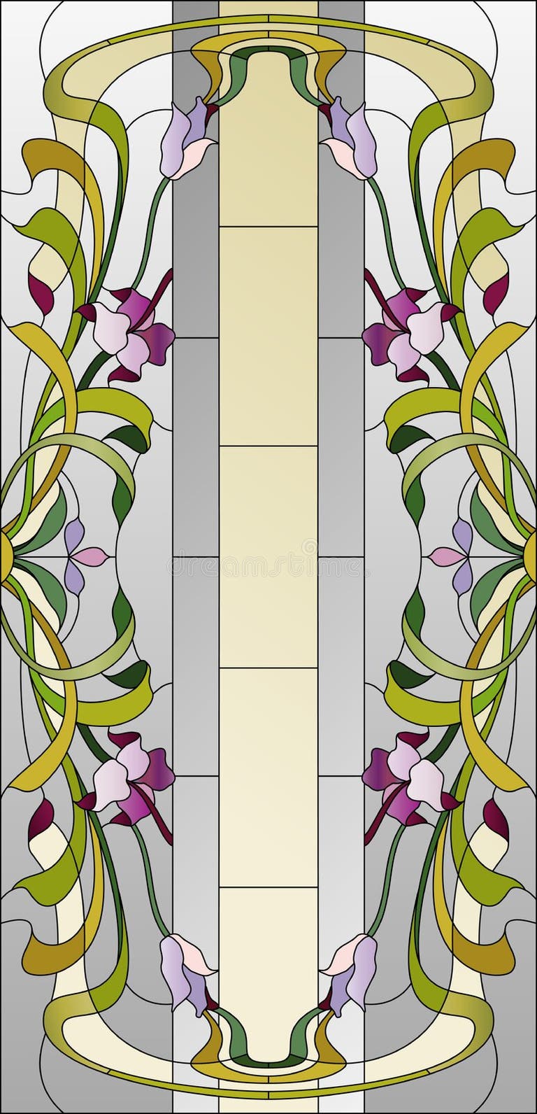 Stained Glass Ceiling Purple Floral Pattern Stock Illustrations – 10 ...