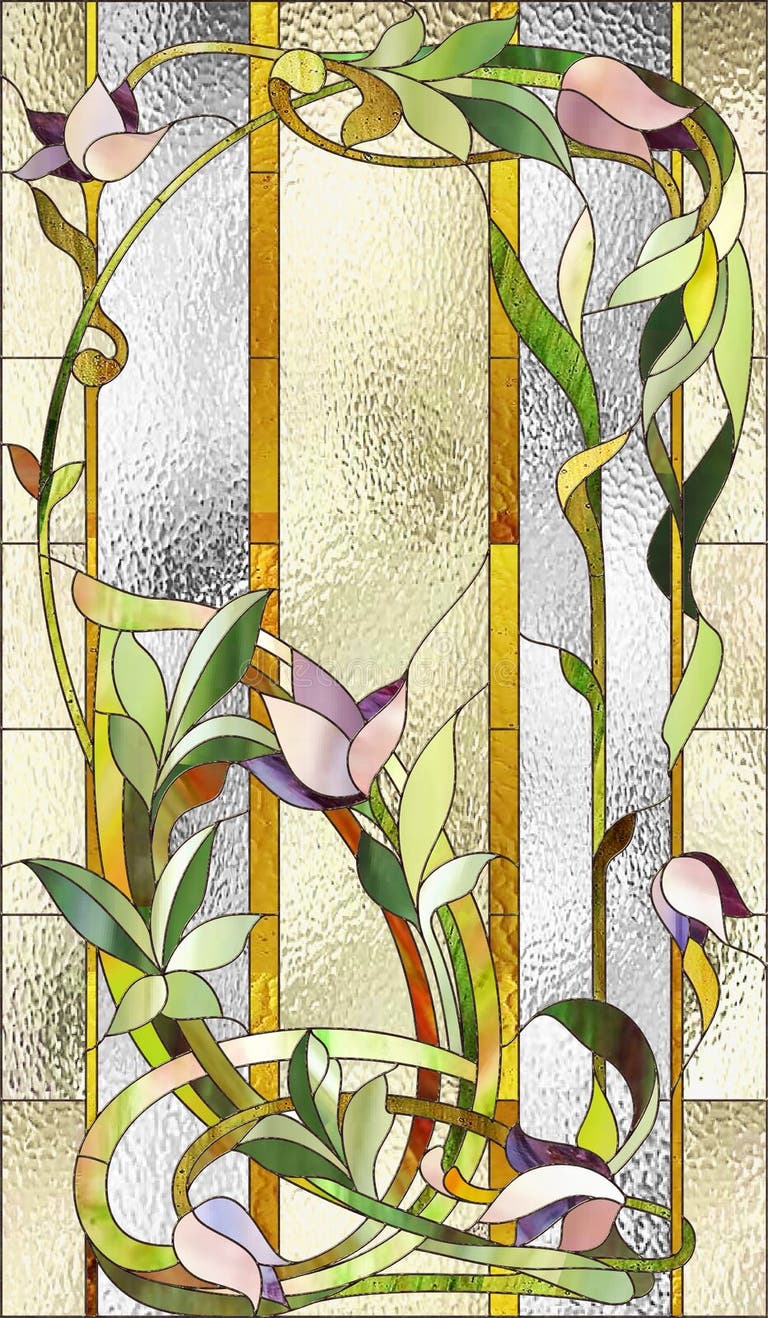 Floral Stained Glass Pattern Stock Illustrations – 9,450 Floral Stained ...