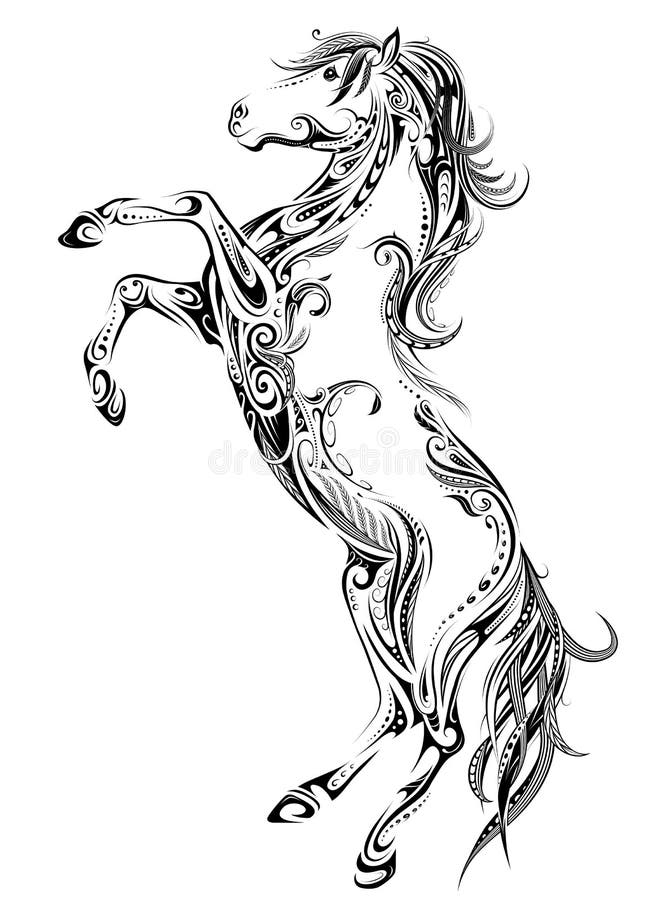 Floral style horse design stock vector. Illustration of floral - 244717206