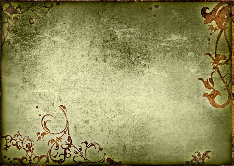 Floral Style Old Paper Textures Frame Stock Image - Image of ancient ...