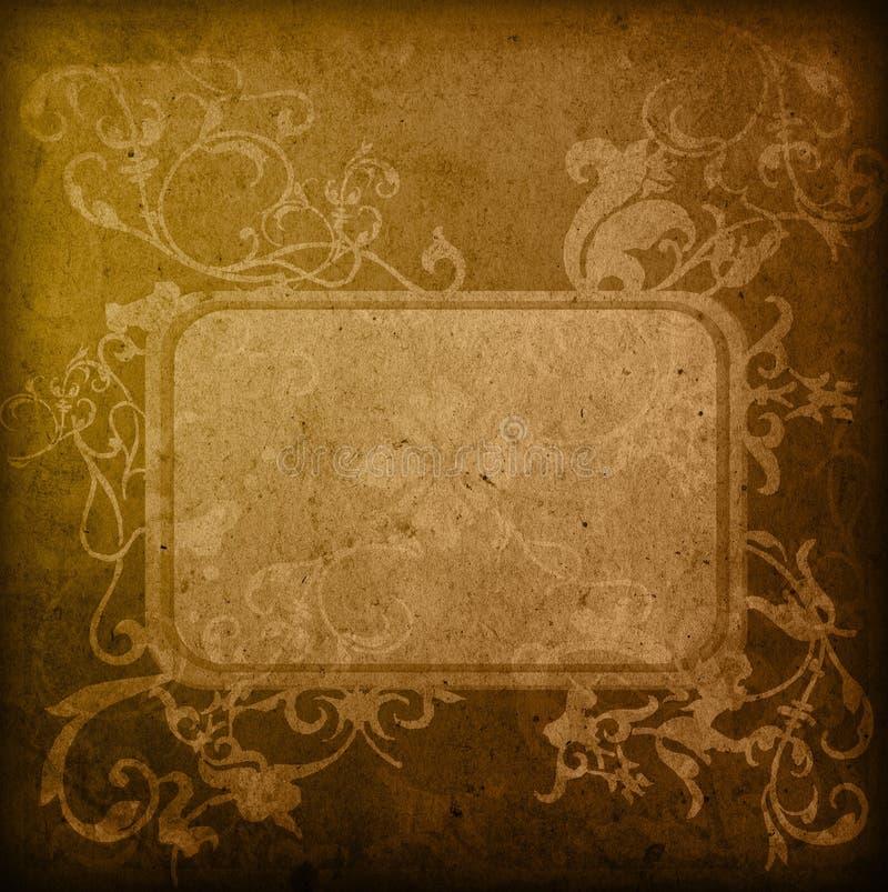 Floral Style Old Paper Textures Frame Stock Photo - Image of abrasion ...