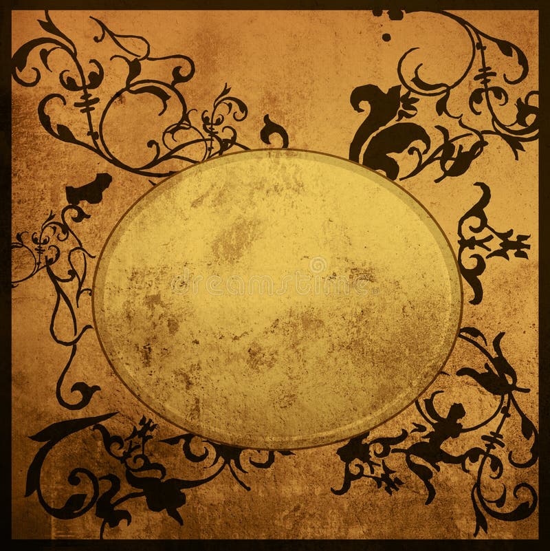 Floral Style Old Paper Textures Frame Stock Illustration - Illustration ...