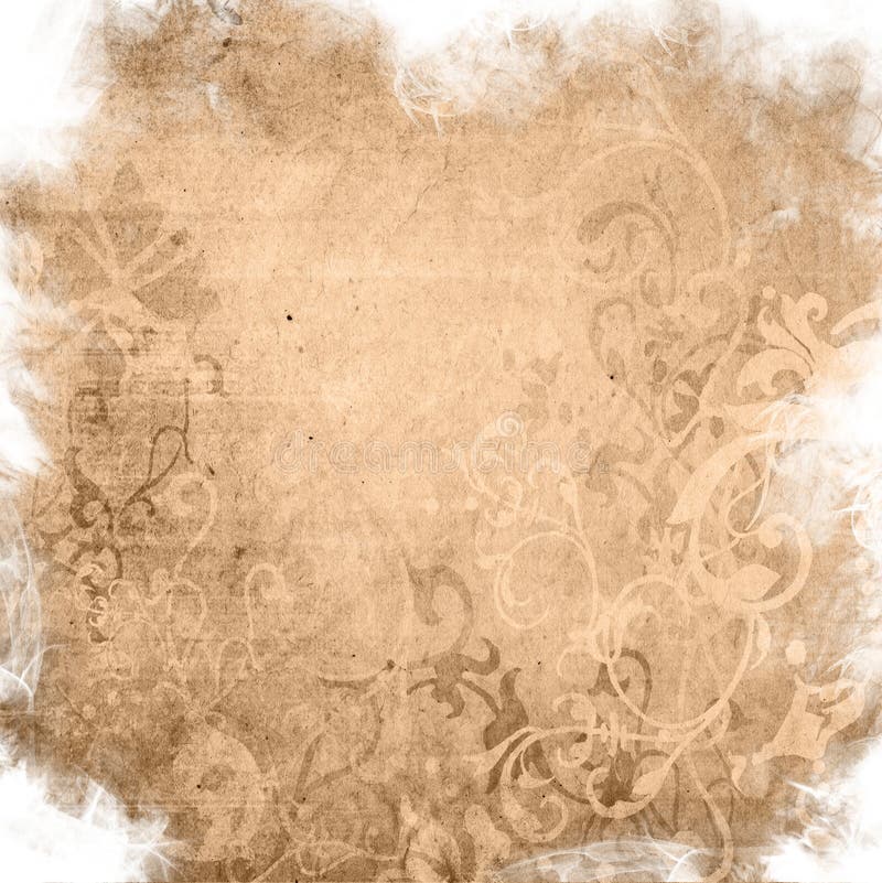 Floral Style Old Paper Textures Frame Stock Illustration - Illustration ...