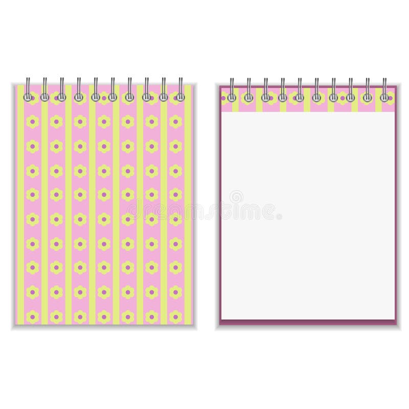 Yellow Notebook with Template Hand-drawn Green Festive Bunting with ...
