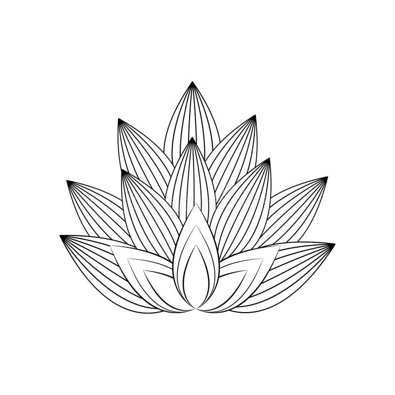 Floral Stylized Element, Lotus Flower Stock Vector - Illustration of ...
