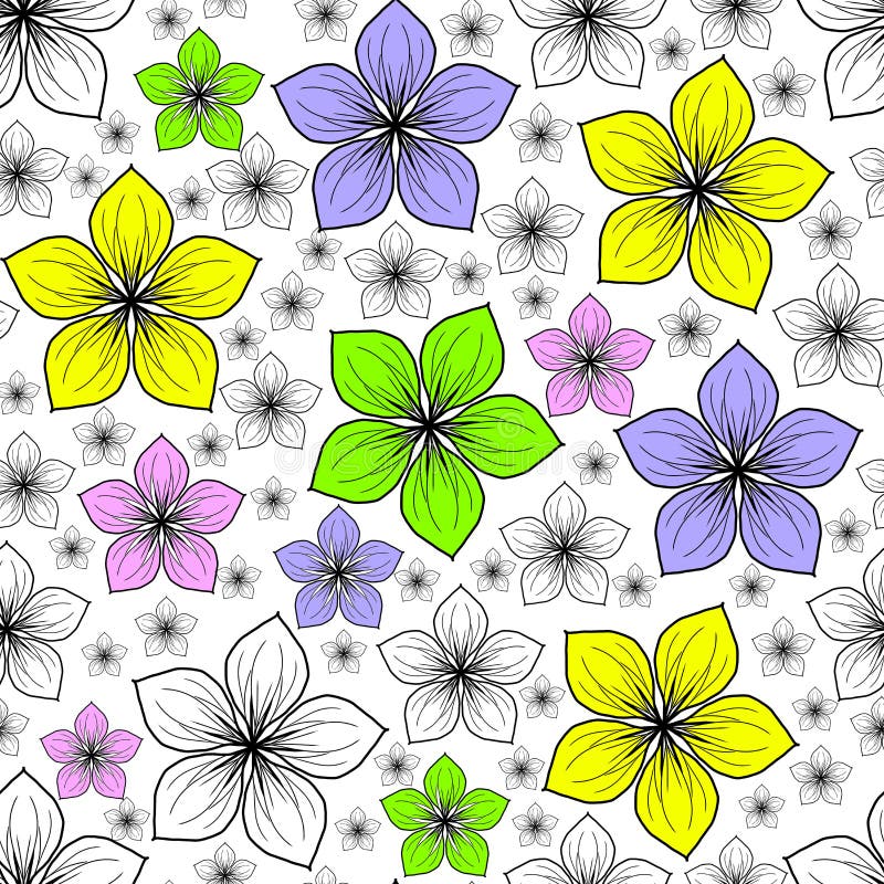 Floral summer pattern stock illustration. Illustration of fabric - 36634855