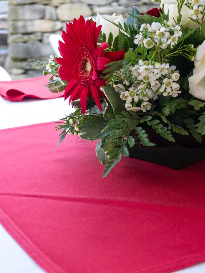 Floral Table Arrangement stock photo. Image of napkin - 26541072