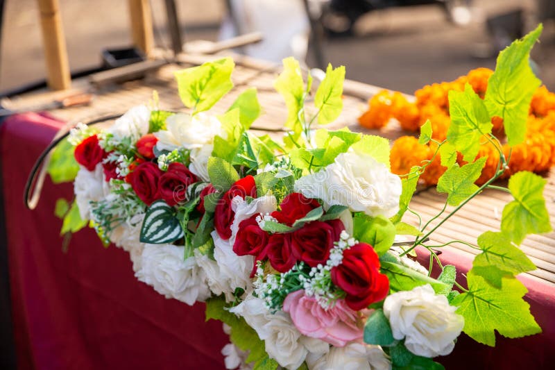Floral table decorations stock photo. Image of wedding - 381646998