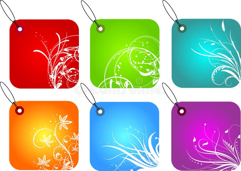 Floral tags stock vector. Illustration of flowers, nature - 5063224