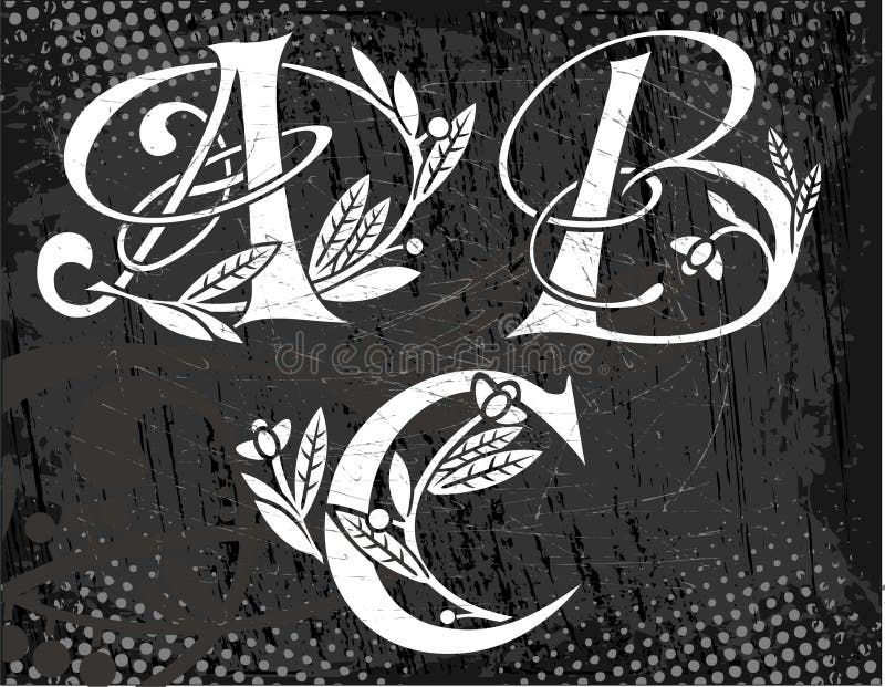 Floral Text Abc in the Image Stock Vector - Illustration of nature ...