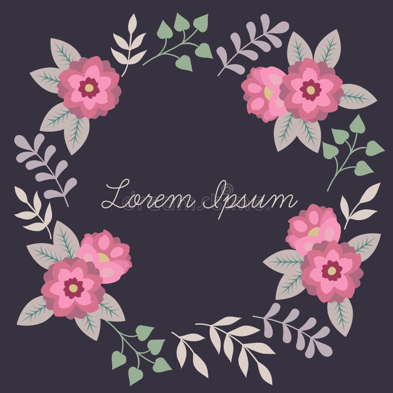 Floral text border stock vector. Illustration of element - 73731535