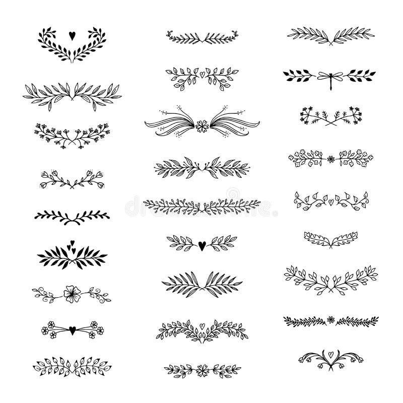 Floral text dividers stock vector. Illustration of design - 97710011