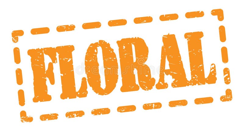 FLORAL Text Written on Orange Stamp Sign Stock Illustration ...