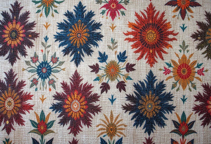 Floral Textile Pattern in Bright Colors. Stock Vector - Illustration of ...