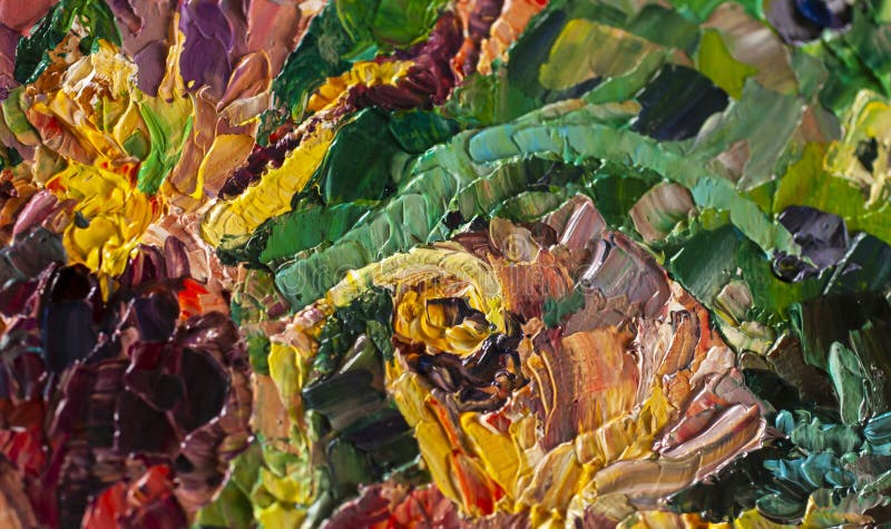 Floral Theme Oil Painting Texture Stock Photo - Image of paint, color ...