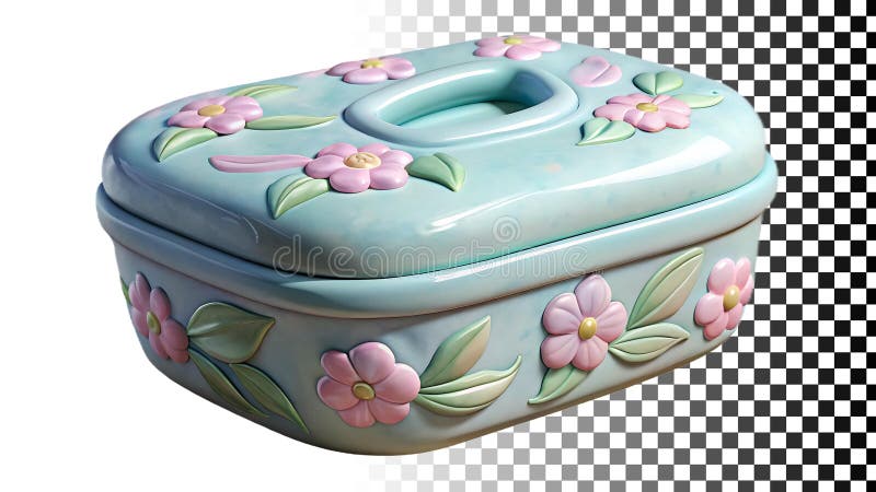 Floral Tin Box Decorative Container Storage Organizer Home Decor Png ...