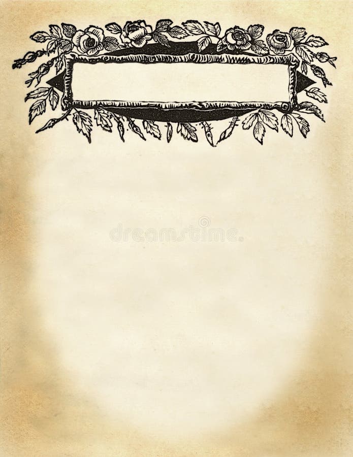 Floral Title Box on Blank Page Stock Photo - Image of directory ...