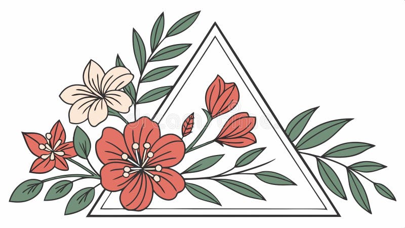 Floral Triangle Frame, Geometric Design, and Botanical Border Vector ...