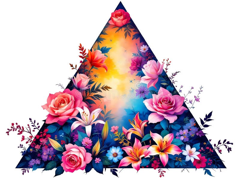 Floral Triangle of Radiance and Elegance Stock Illustration ...