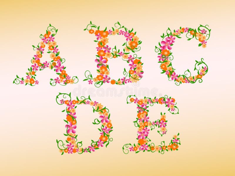 Floral Type for Your Design. Stock Vector - Illustration of decoration ...