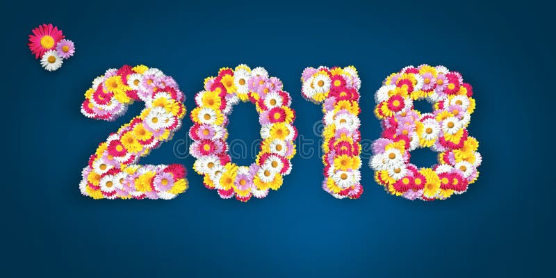 Floral Typo 2018 stock illustration. Illustration of invitation - 63155209