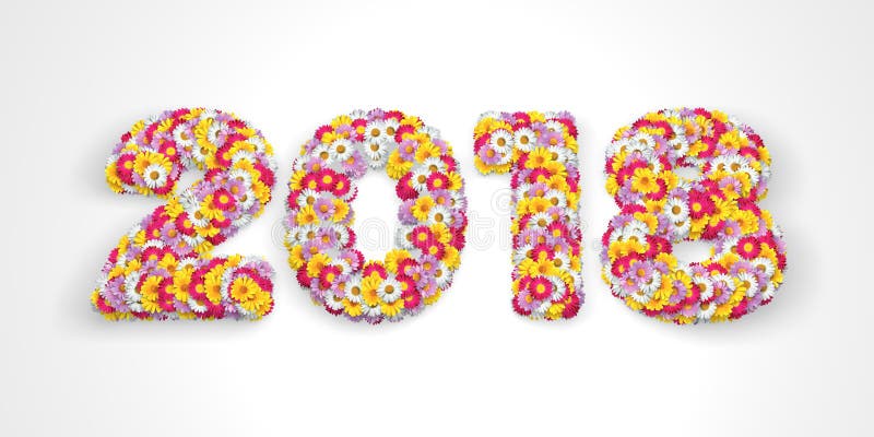 Floral Typo 2018 stock illustration. Illustration of fresh - 63155696