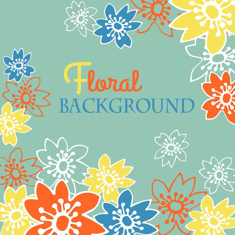 Floral Vector Background, Frame Stock Vector - Illustration of bloom ...