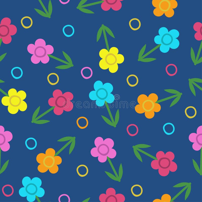 Floral Vector Bright Flowers Pattern Stock Vector - Illustration of ...
