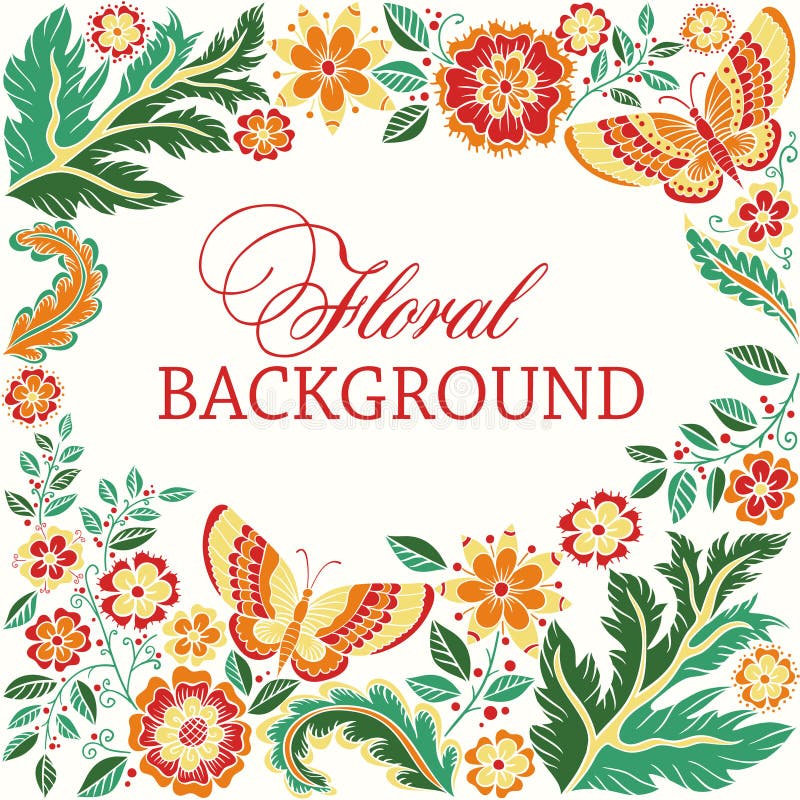 Floral Vector Decorative Frame Stock Vector - Illustration of design ...