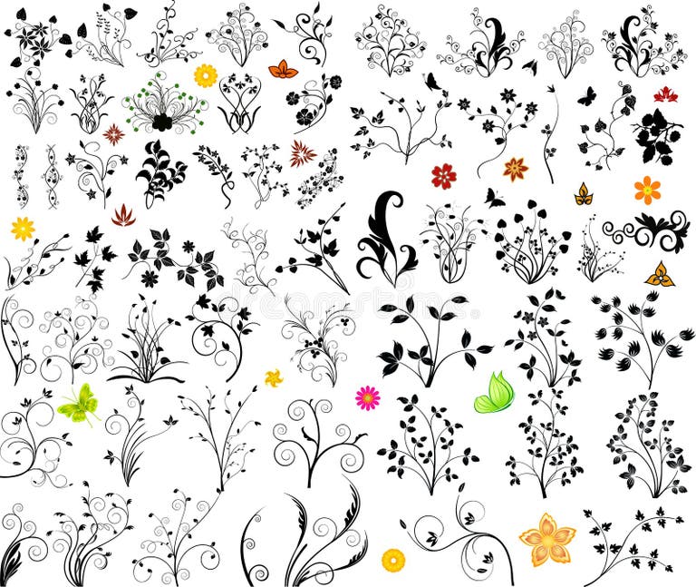 Floral Curve Vector Element Stock Illustrations – 102,820 Floral Curve ...