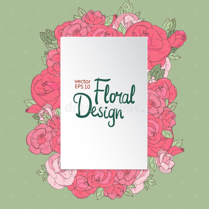 Floral vector frame stock vector. Illustration of flower - 69762574
