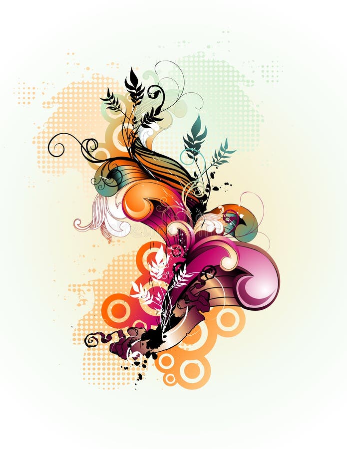 Floral vector illustration stock vector. Illustration of beauty - 9640891