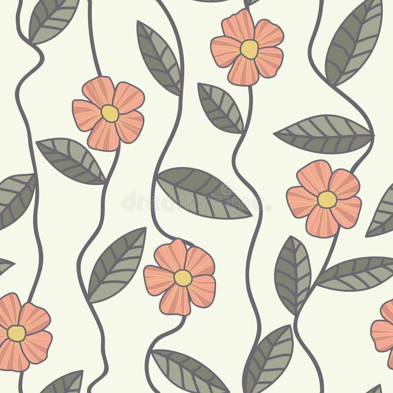 Floral Vector Pattern. Seamless Doodle Flowers. Stock Vector ...