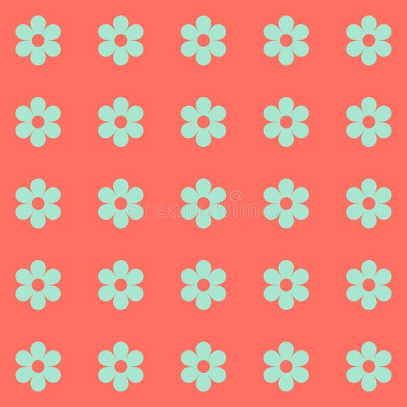 Floral Vector Pattern. Two-color Bright Spring Flower Ornament Pattern ...