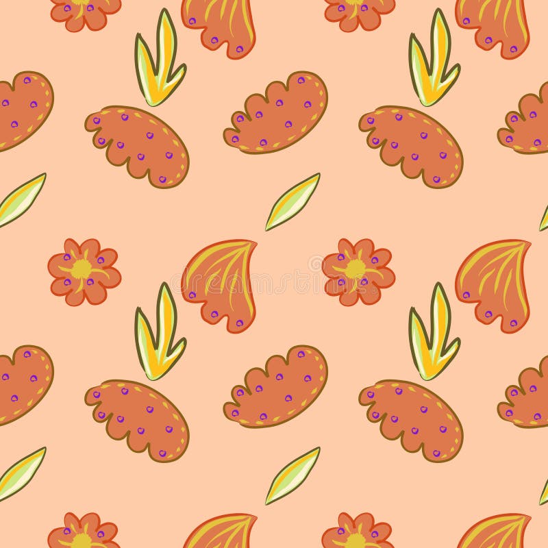 Floral Vector Seamless Pattern Background Color. Art Continuous ...