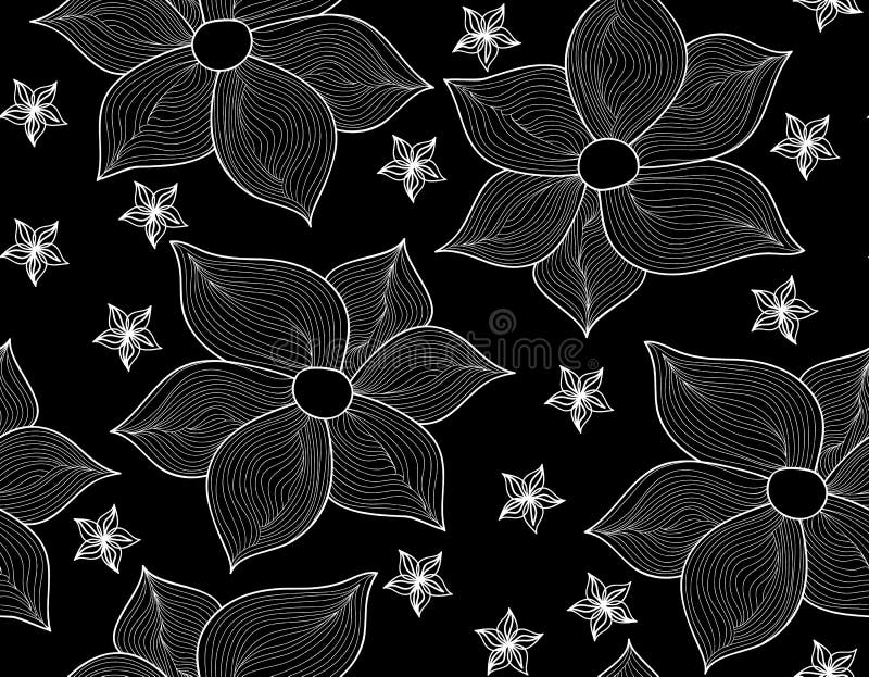 Floral Vector Seamless Pattern with Beautiful Figured Flowers Stock ...
